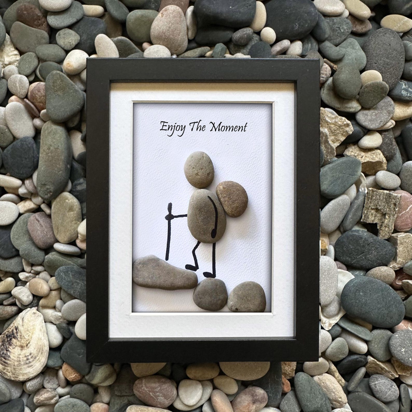 Rock Climbing Pebble Art, Gift for Rock Climber, Mountain Wall Art ...