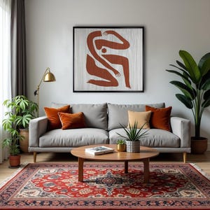 Framed Boho Macrame Wall Art, Human Figures Fiber Art, Abstract Human ...