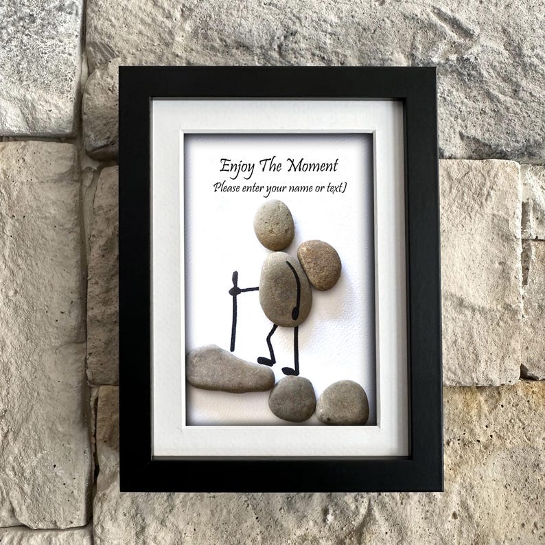 Rock Climbing Pebble Art, Gift for Rock Climber, Mountain Wall Art ...