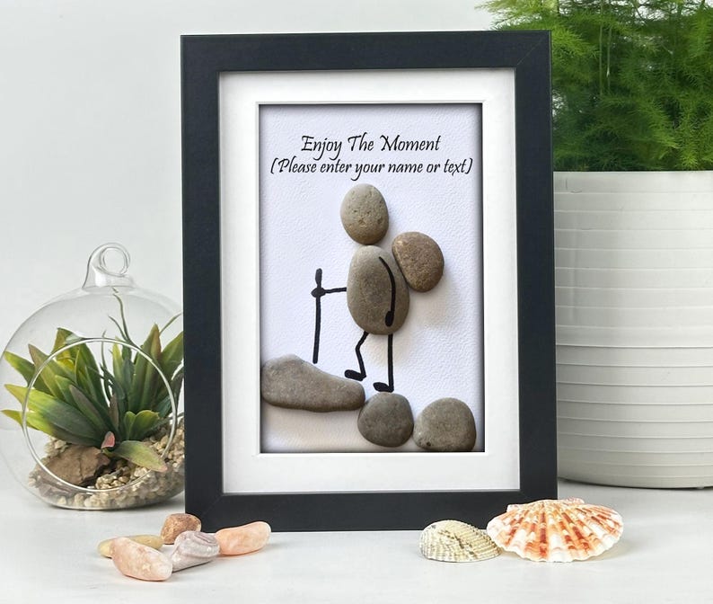 Rock Climbing Pebble Art, Gift for Rock Climber, Mountain Wall Art ...