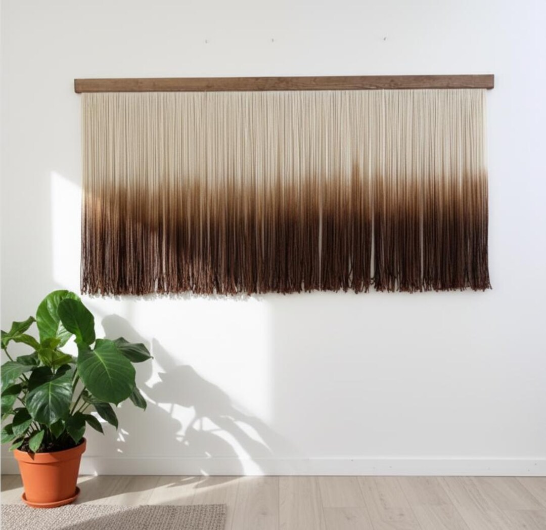 Chic Brown Dip Dyed Macrame Wall Hanging, Extra Brown Tones Large ...