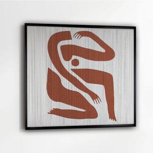 Framed Boho Macrame Wall Art, Human Figures Fiber Art, Abstract Human ...