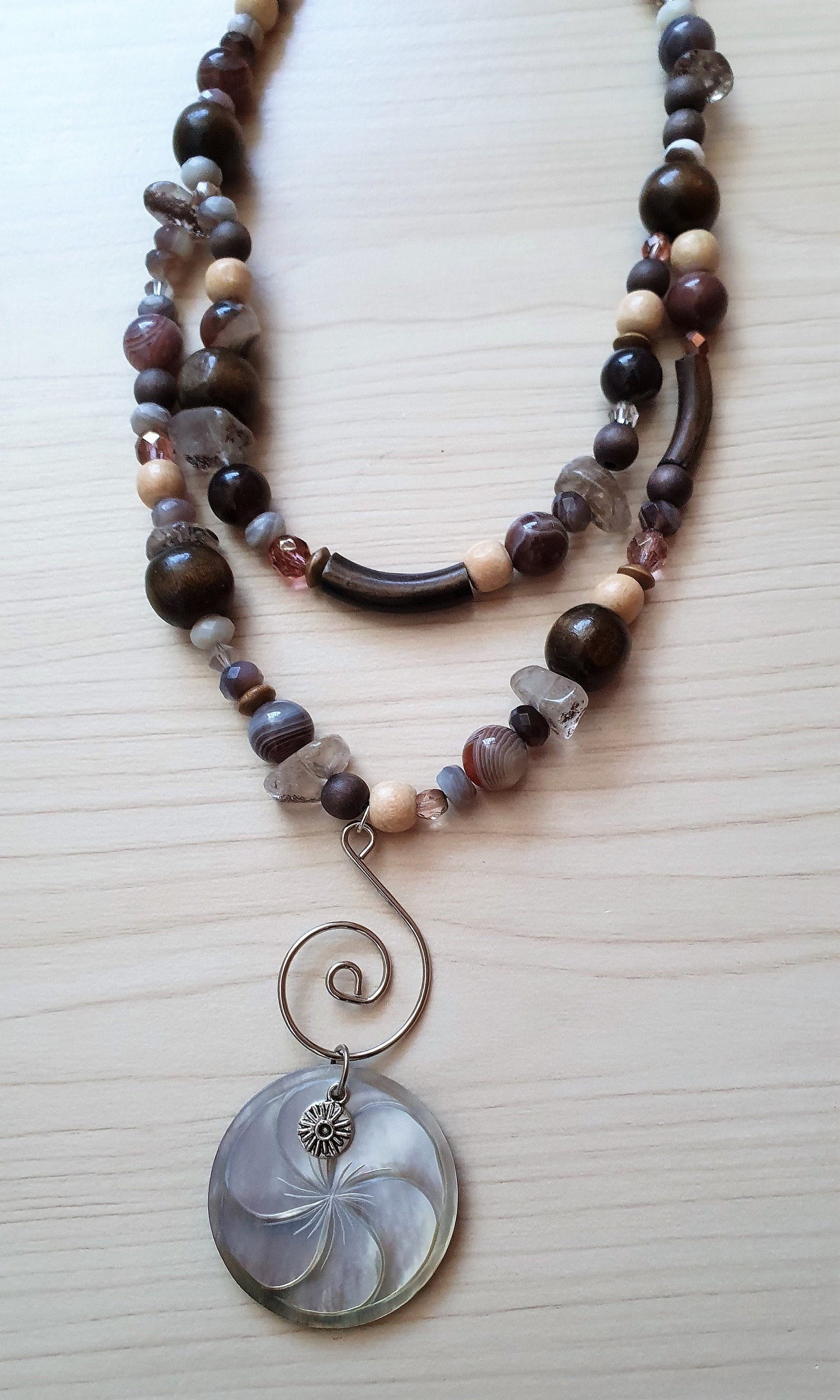 Fibonacci Multi Stone Agate Bohemian Necklace by Glamrox. Fibonacci ...