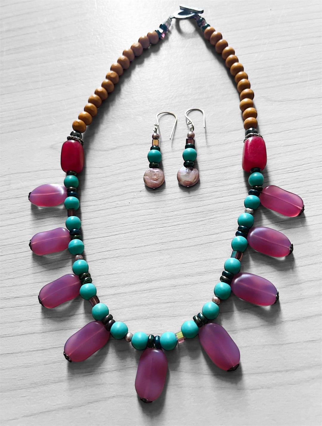 Israel Turquoise Jade Wood Opalite Multi Colored Semi Precious Gemstone ...