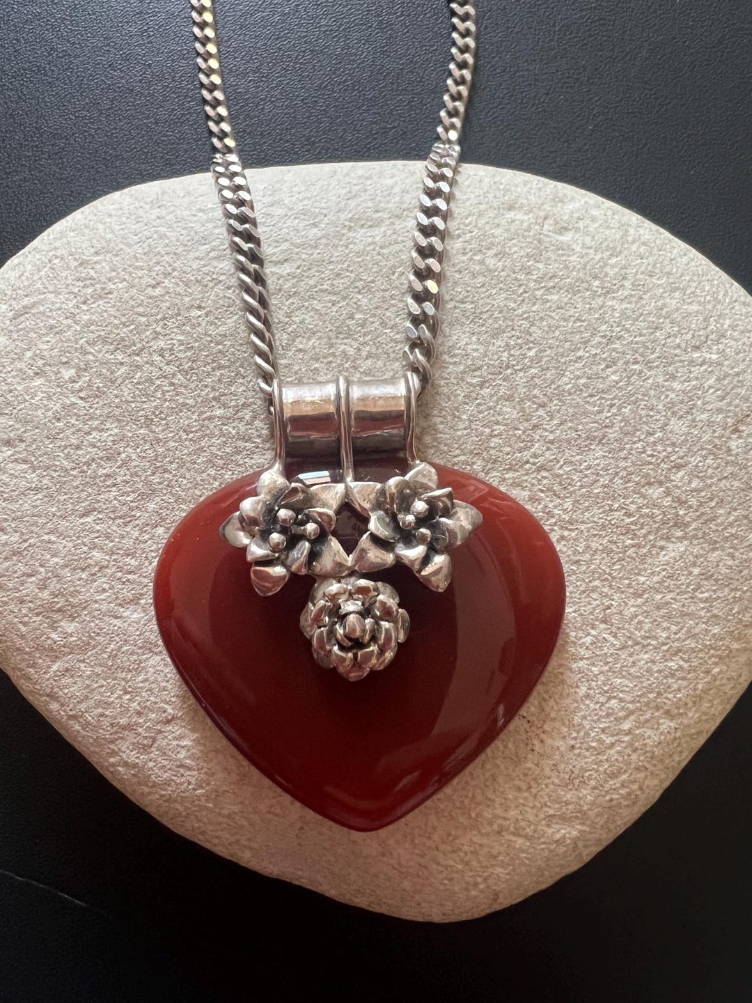 Israeli Sterling Silver 925 Carnelian Large Amulet.necklace Israel ...
