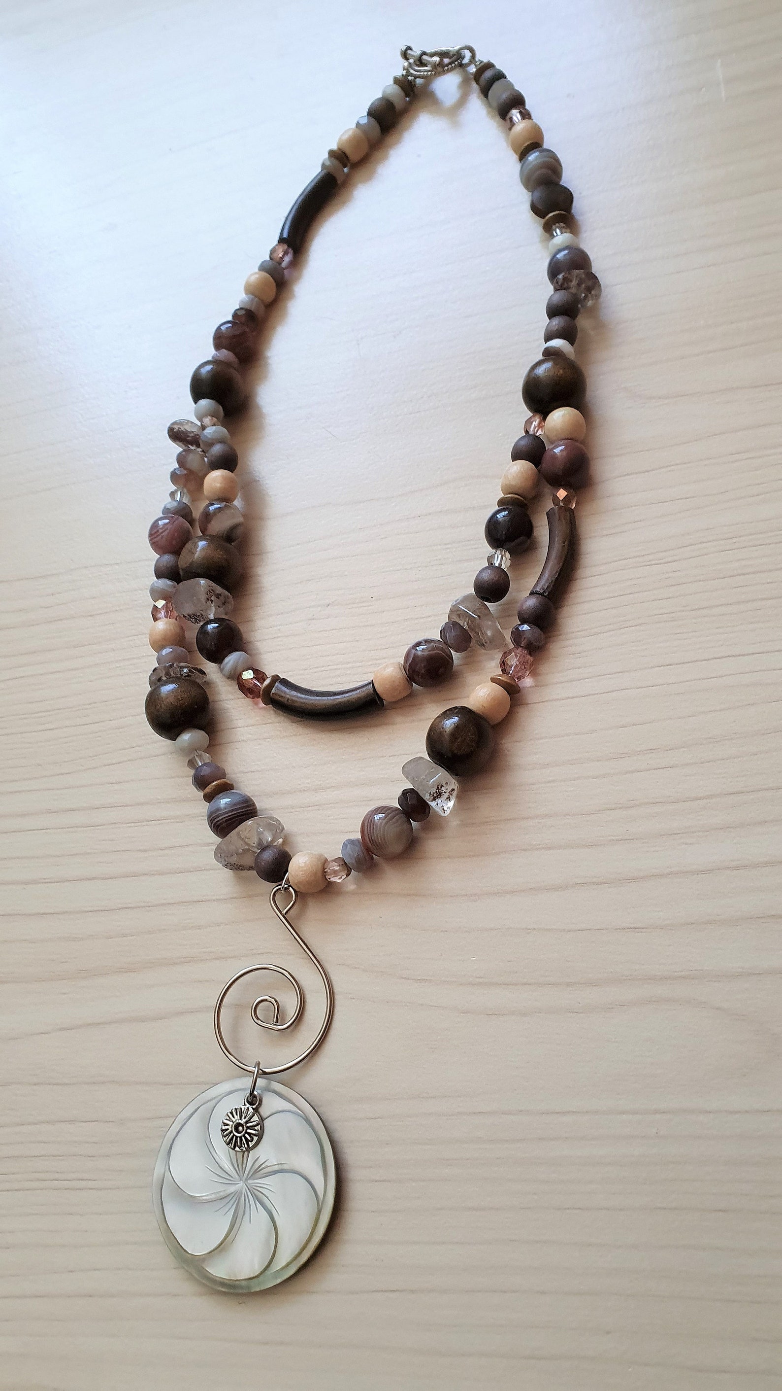 Fibonacci Multi Stone Agate Bohemian Necklace by Glamrox. Fibonacci ...
