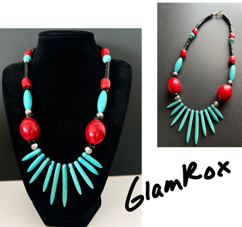 Glamrox Knockout Native American Style Black Onyx Coral and - Etsy