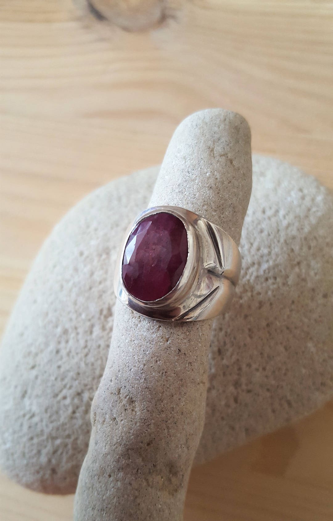 Ruby Sterling Silver 925 Statement Artisan Ring. Ruby Ring 925.israel ...