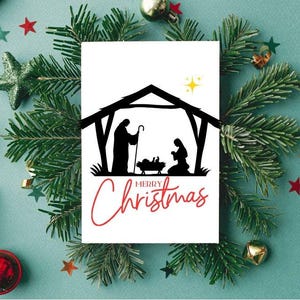 Merry Christmas Manger Svg, Pdf File - Etsy