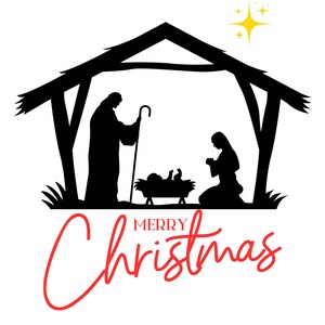 Merry Christmas Manger Svg, Pdf File - Etsy