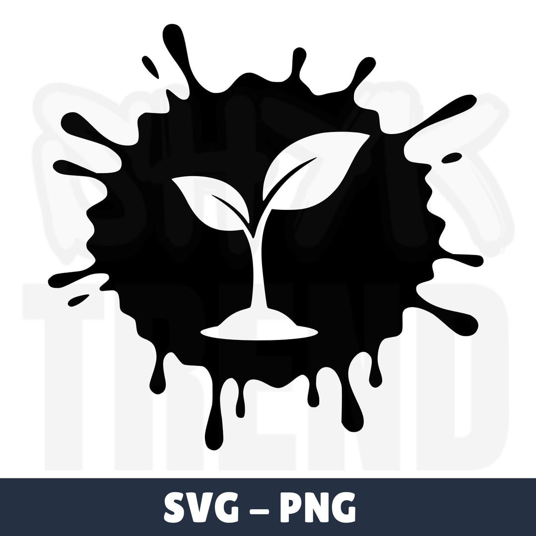 Plant Sprout Ink Splatter SVG | Seedling Silhouette Clipart PNG ...