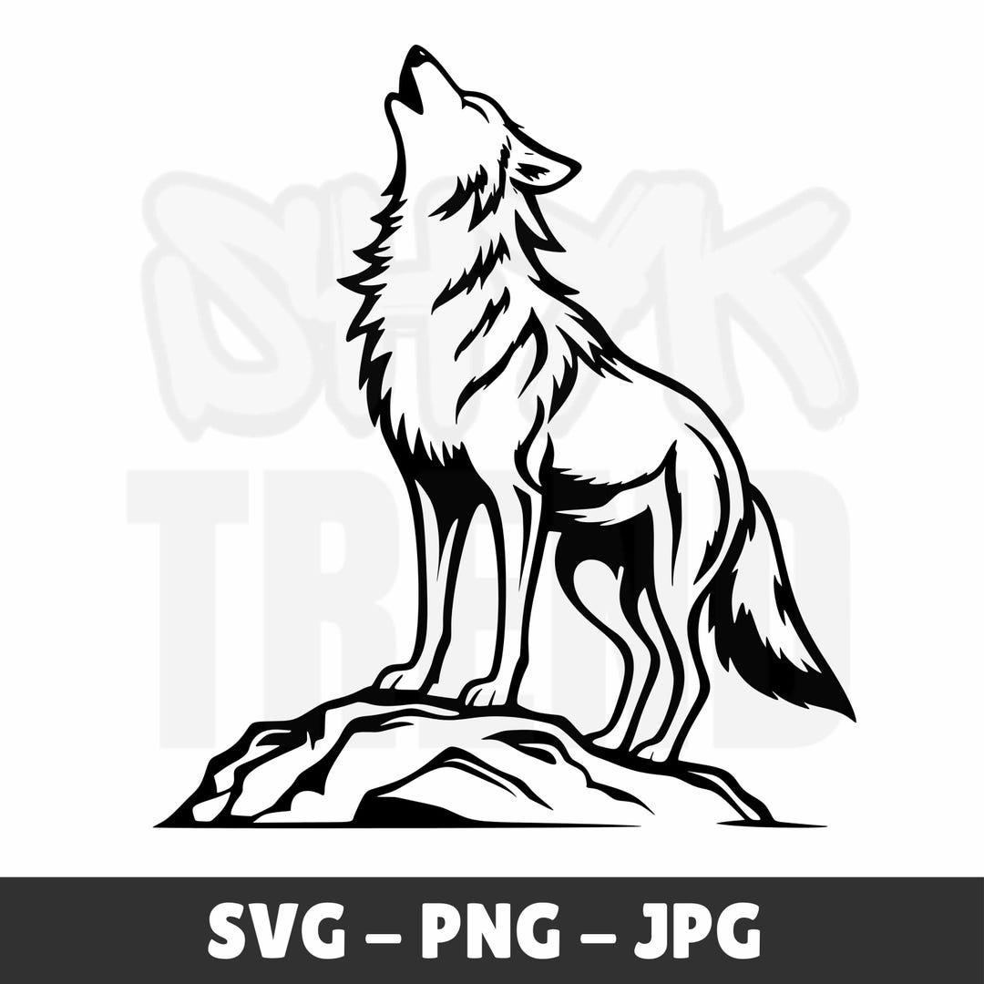 Wolf Howling Svg, Wild Wolf Howl Svg, Howling Wolf Vector, Wolf Howl ...