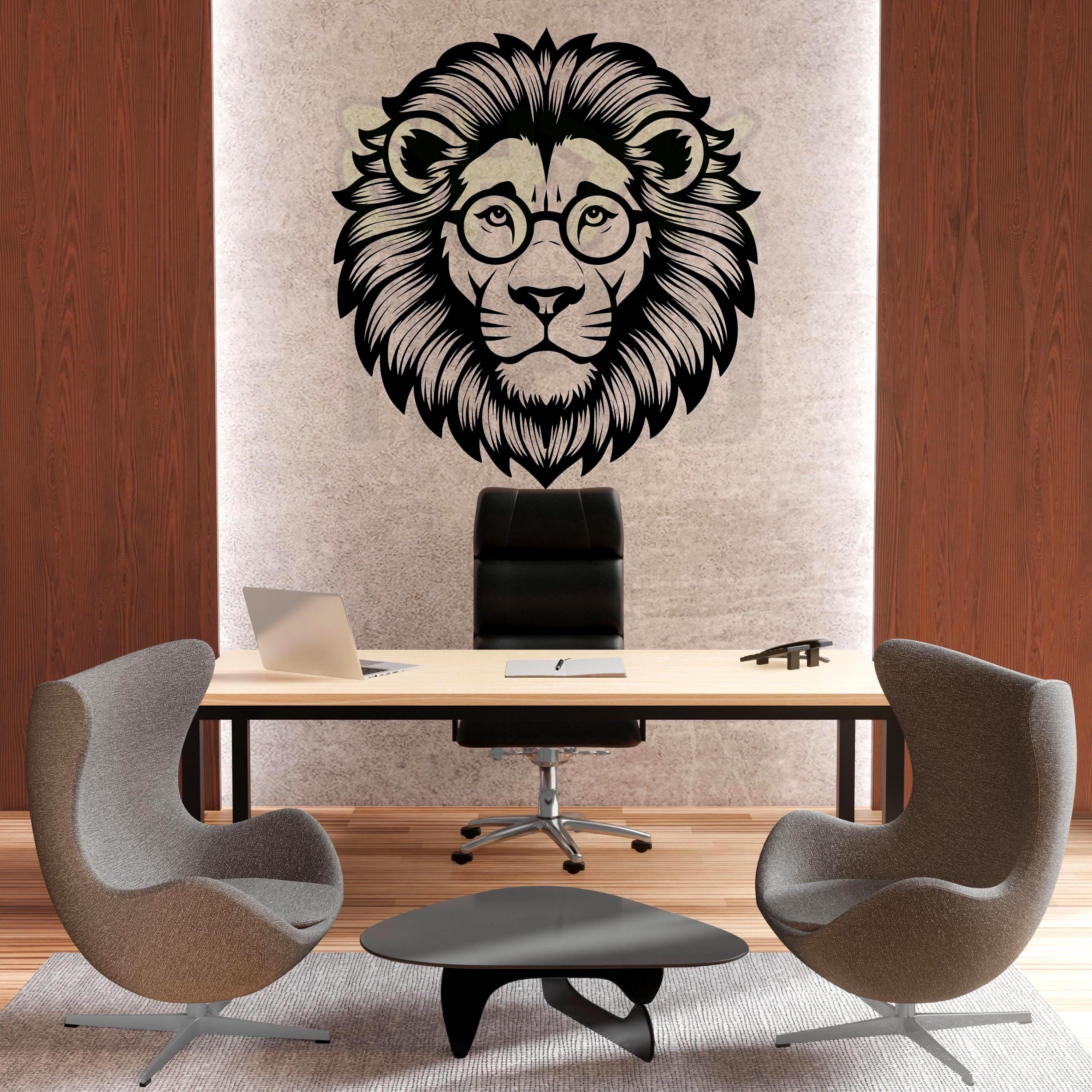 Lion Head SVG File, King Lion Clipart, Professor Lion Glasses Cut Files ...