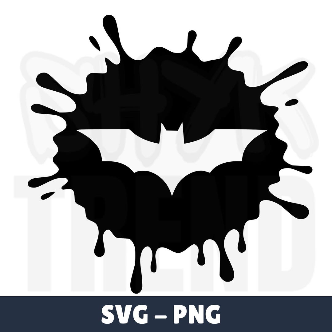 Bat Silhouette Ink Splatter SVG | Superhero Bat Clipart PNG | Dark ...