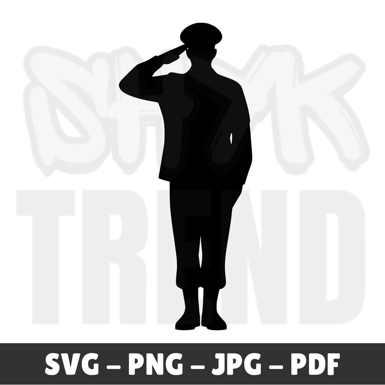 Military Salute SVG | Saluting Soldier Cut File | Army Officer ...