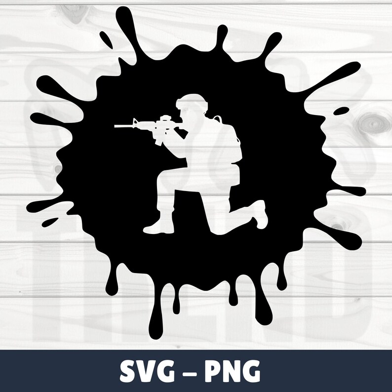 Soldier Ink Splatter SVG | Military Silhouette Clipart PNG | Tactical ...
