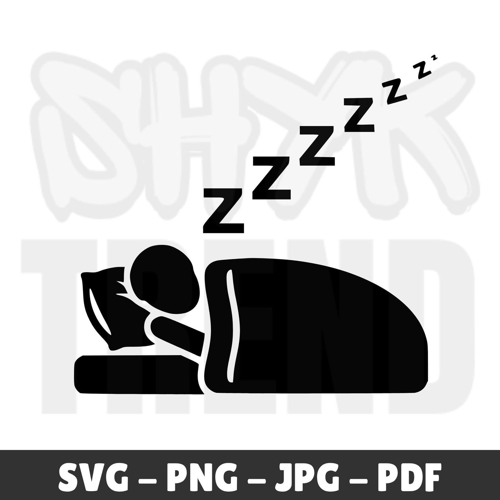 Sleeping Person SVG | Bedtime Silhouette Clipart (digital Download) - Etsy
