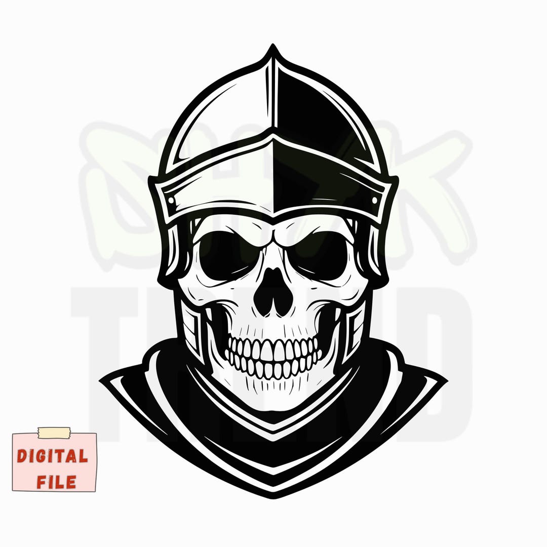 Skull Knight Helmet SVG PNG JPG, Skeleton Warrior Clipart, Knight ...