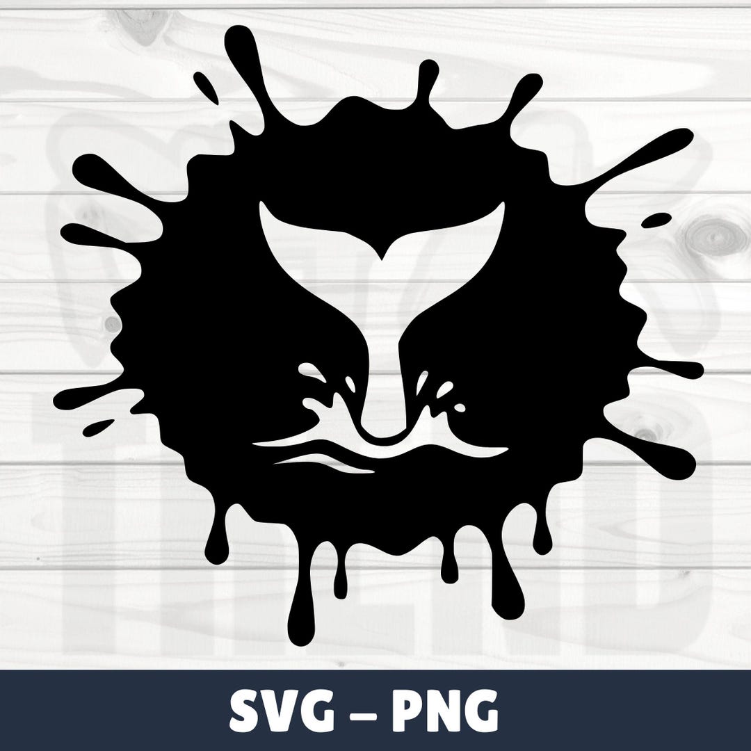 Whale Tail Ink Splatter SVG | Whale Fluke Silhouette Clipart PNG ...