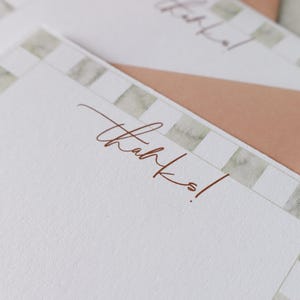 Checkered Printable Thank You Notes • Digital Template • Green ...