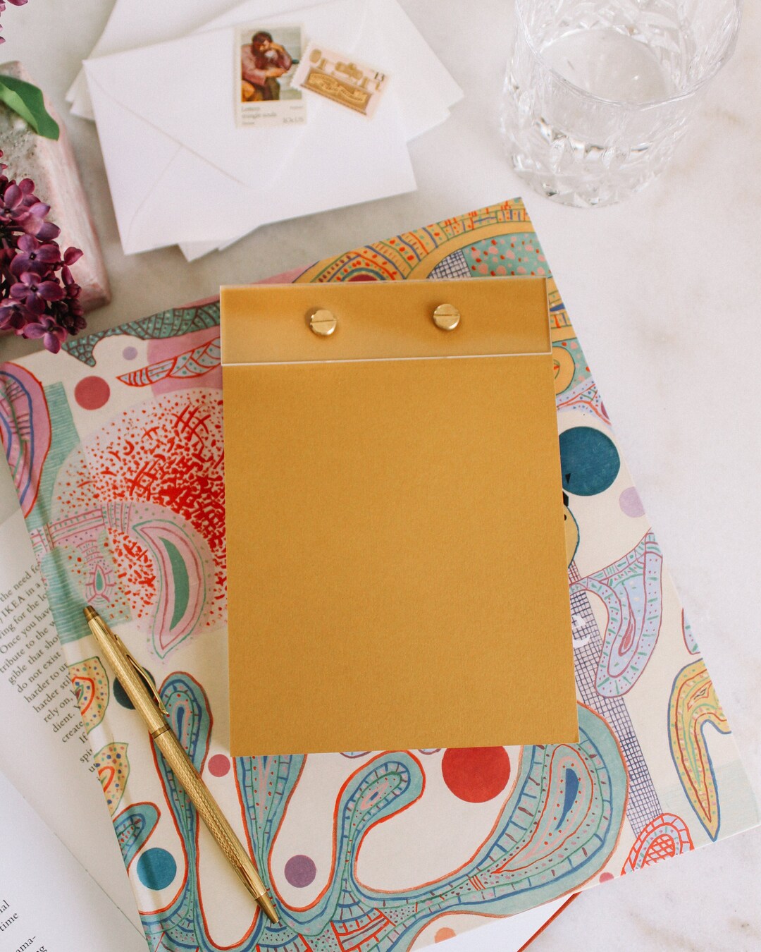 Customizable and Refillable Hand Lettered Monogram Acrylic Notepad in ...