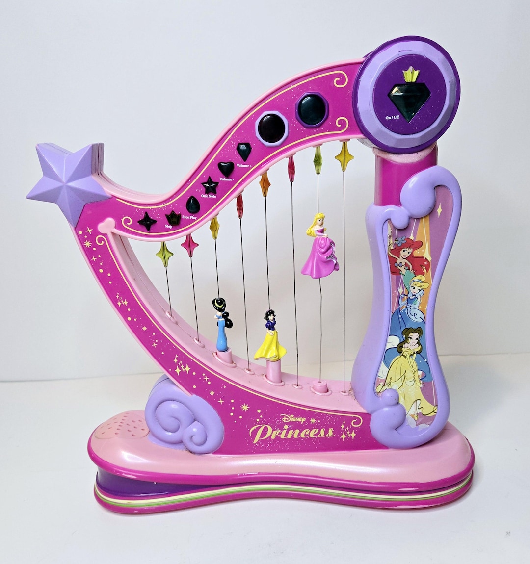 Disney Princess Dance and Spin Harp Musical Battery Operated Vintage ...