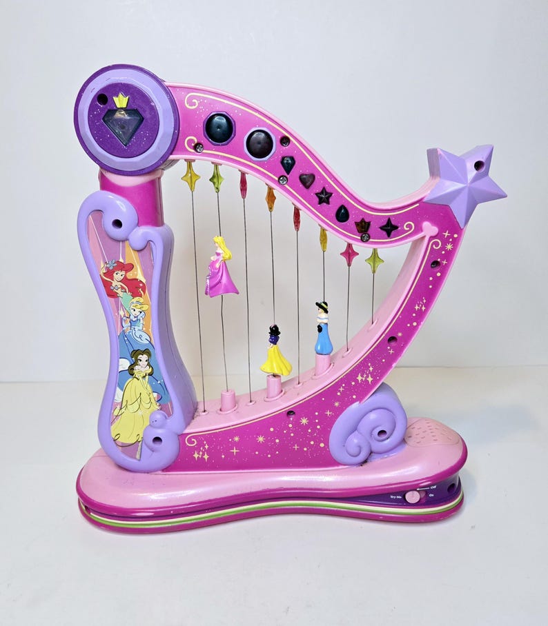 Disney Princess Dance and Spin Harp Musical Battery Operated Vintage ...