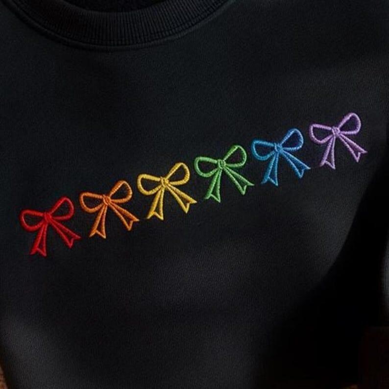LGBT Rainbow Bow Embroidery Design File, Pride Rainbow Digital Download ...