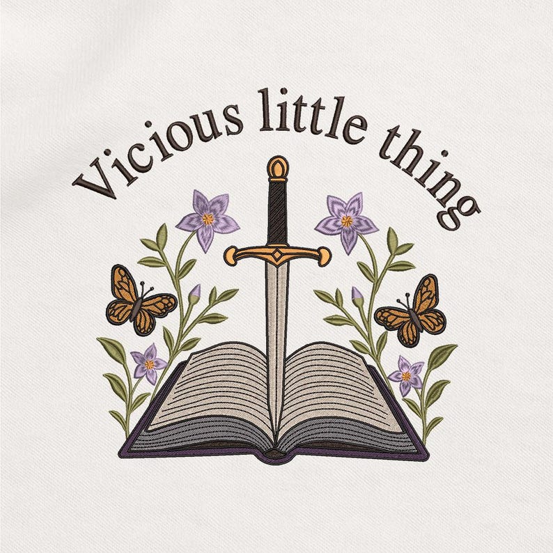 Embroidered Vicious Little Thing Design, Powerless Design, Bookish ...