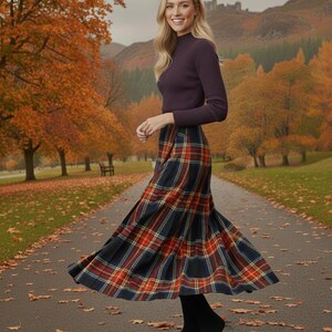 Women's Scottish Tartan Maxi Skirt Traditional Highland Ladies Full ...