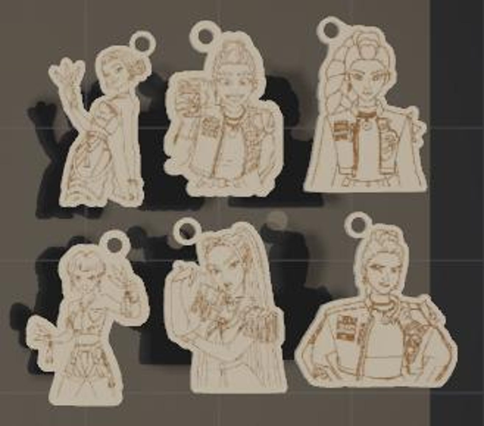 Bundle of 13 KPOP Huntrix Laser Cutting Keychain Files – SVG, DXF ...