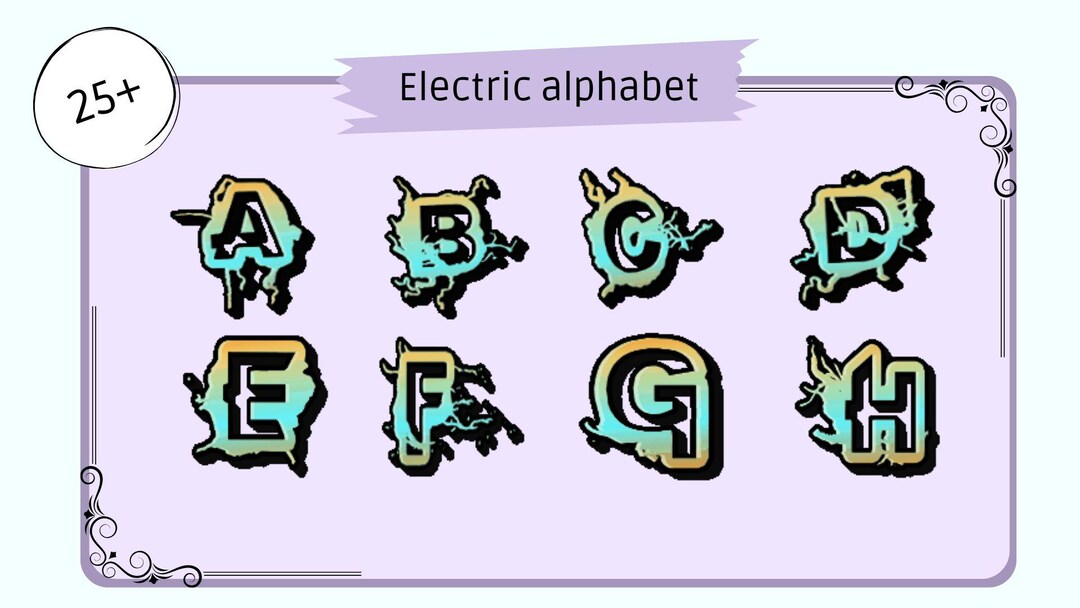 25+ Electric Alphabet Animated Letters Emote for Twitch, Youtube and ...