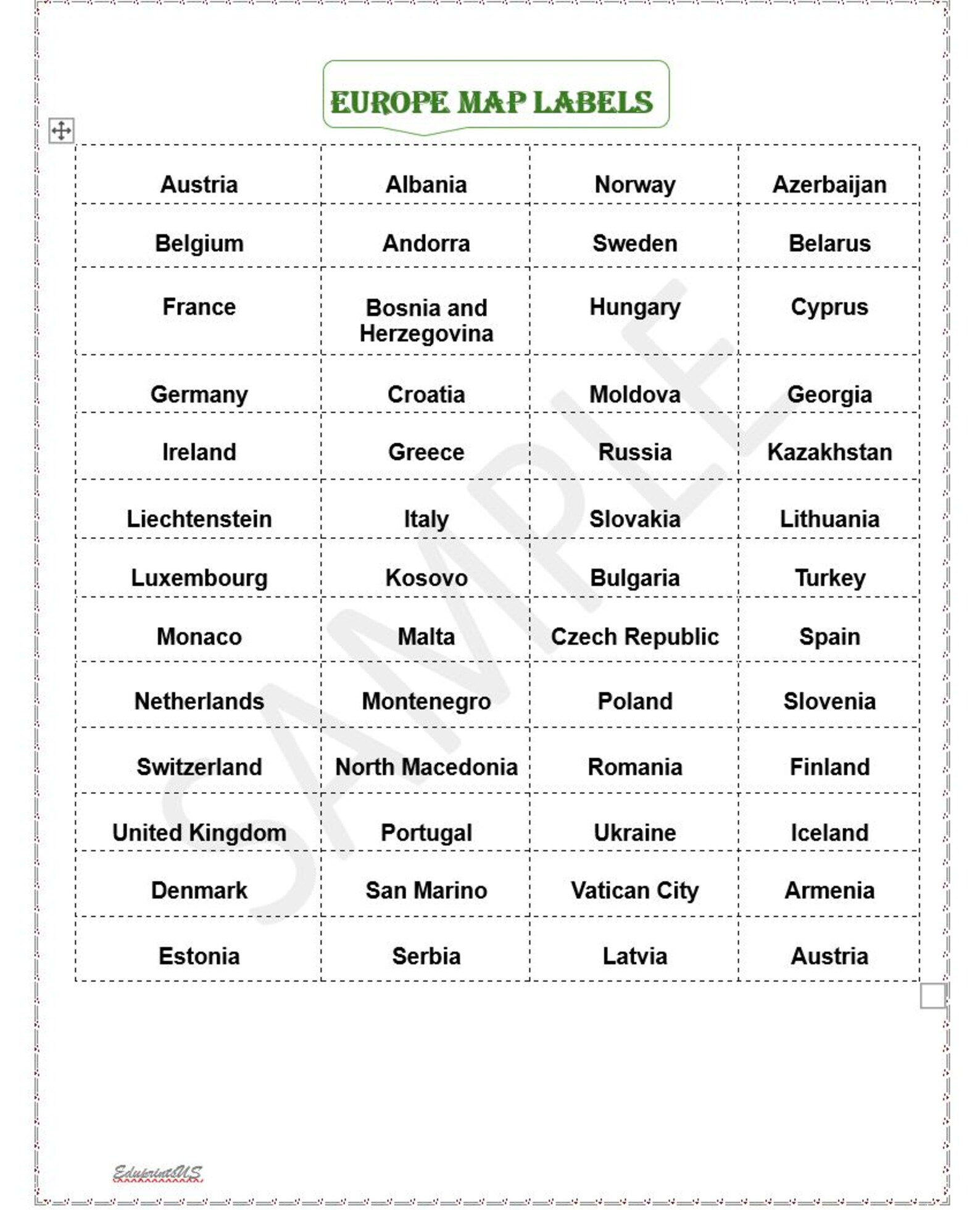 Printable Geography Activity for Kids - Cut and Paste Map Labels ...