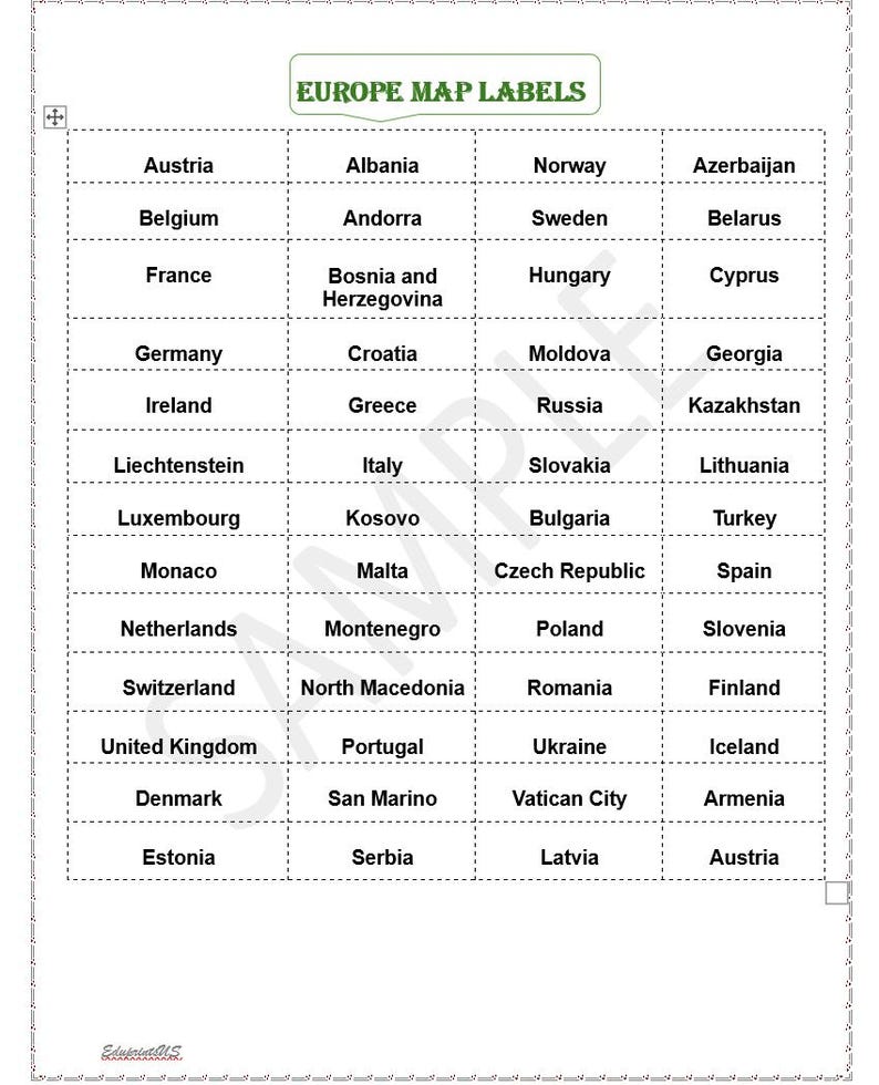 Printable Geography Activity for Kids - Cut and Paste Map Labels ...