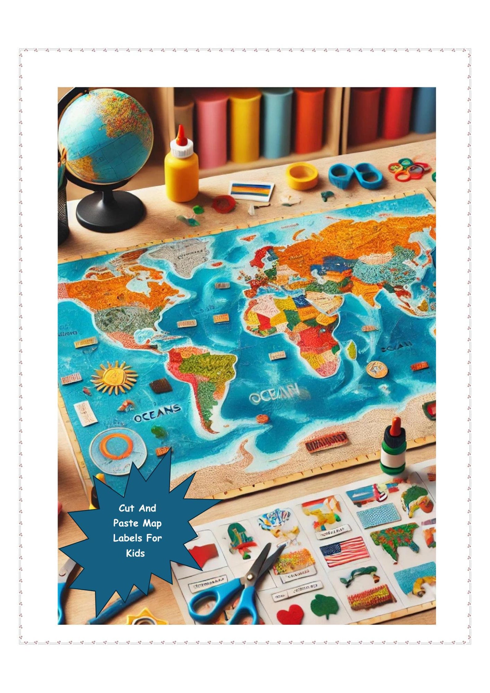 Printable Geography Activity for Kids - Cut and Paste Map Labels ...