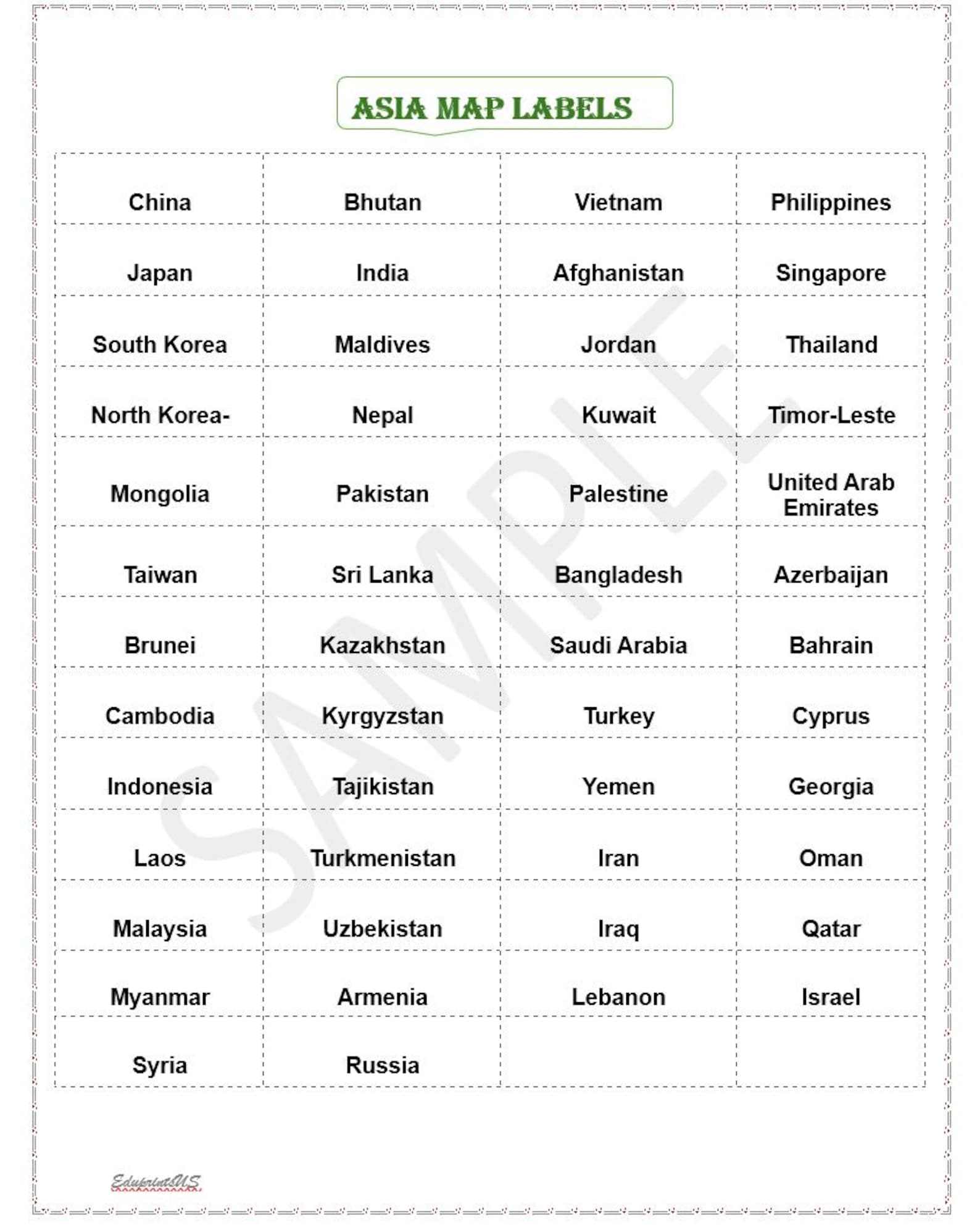 Printable Geography Activity for Kids - Cut and Paste Map Labels ...