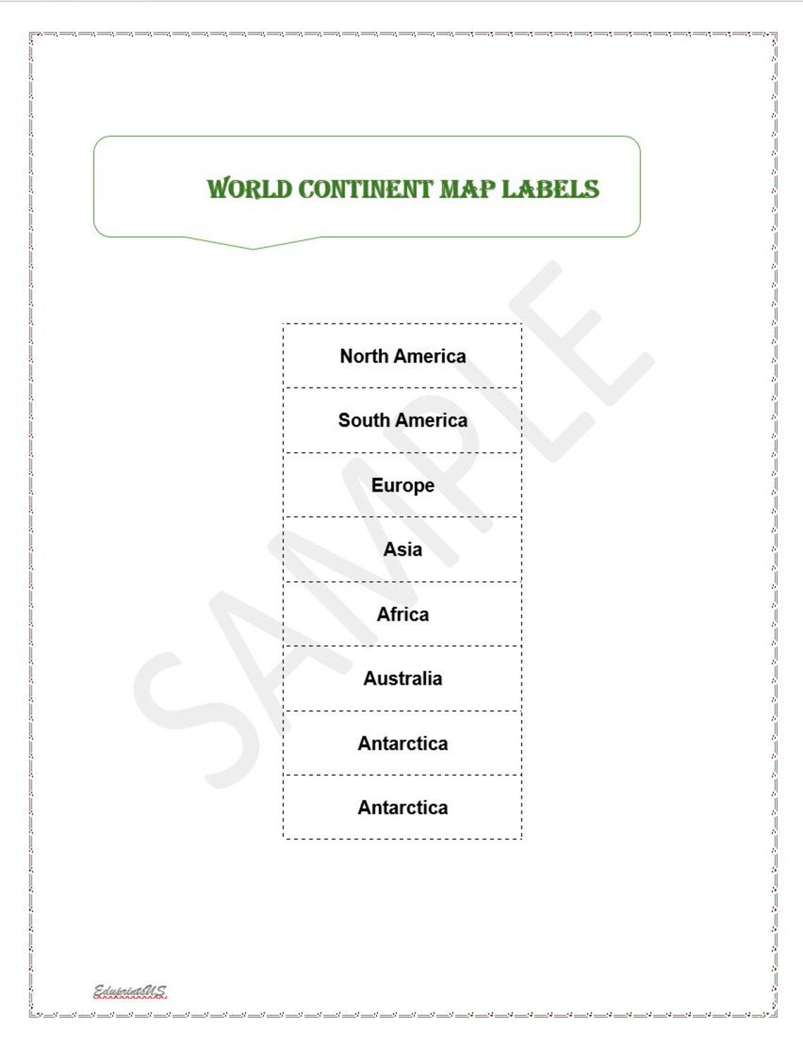 Printable Geography Activity for Kids - Cut and Paste Map Labels ...