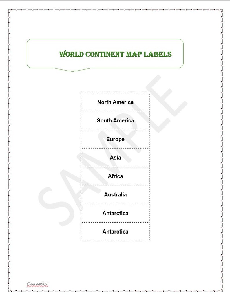 Printable Geography Activity for Kids - Cut and Paste Map Labels ...