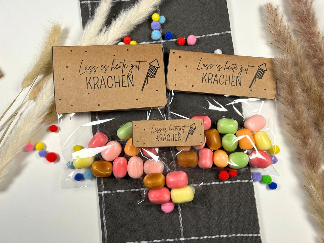 New Year's Eve Bag Closure | Printable Template | Small New Year's Eve ...