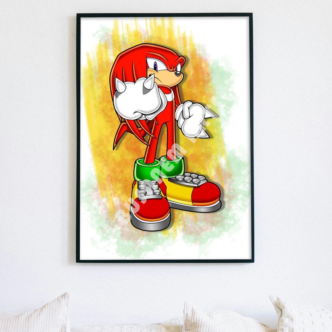 Knuckles the Echidna Super Shadow Sonic Hedgehog Digital Poster ...