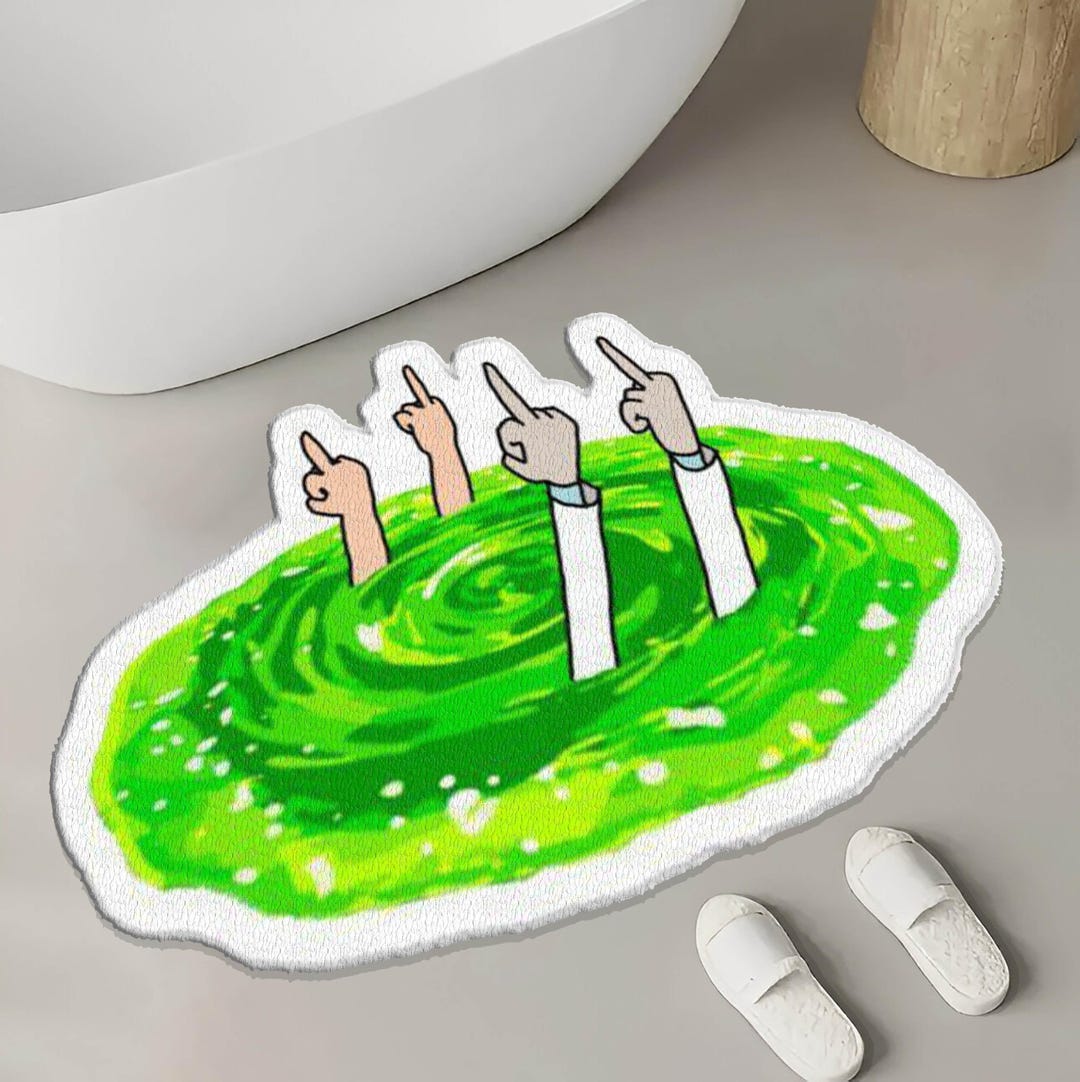 Rick and Morty Rug|rick and Morty Portal Rug|cartoon Rug|middle Finger ...