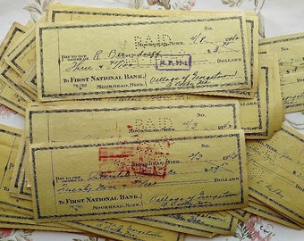 Old bank checks | Etsy
