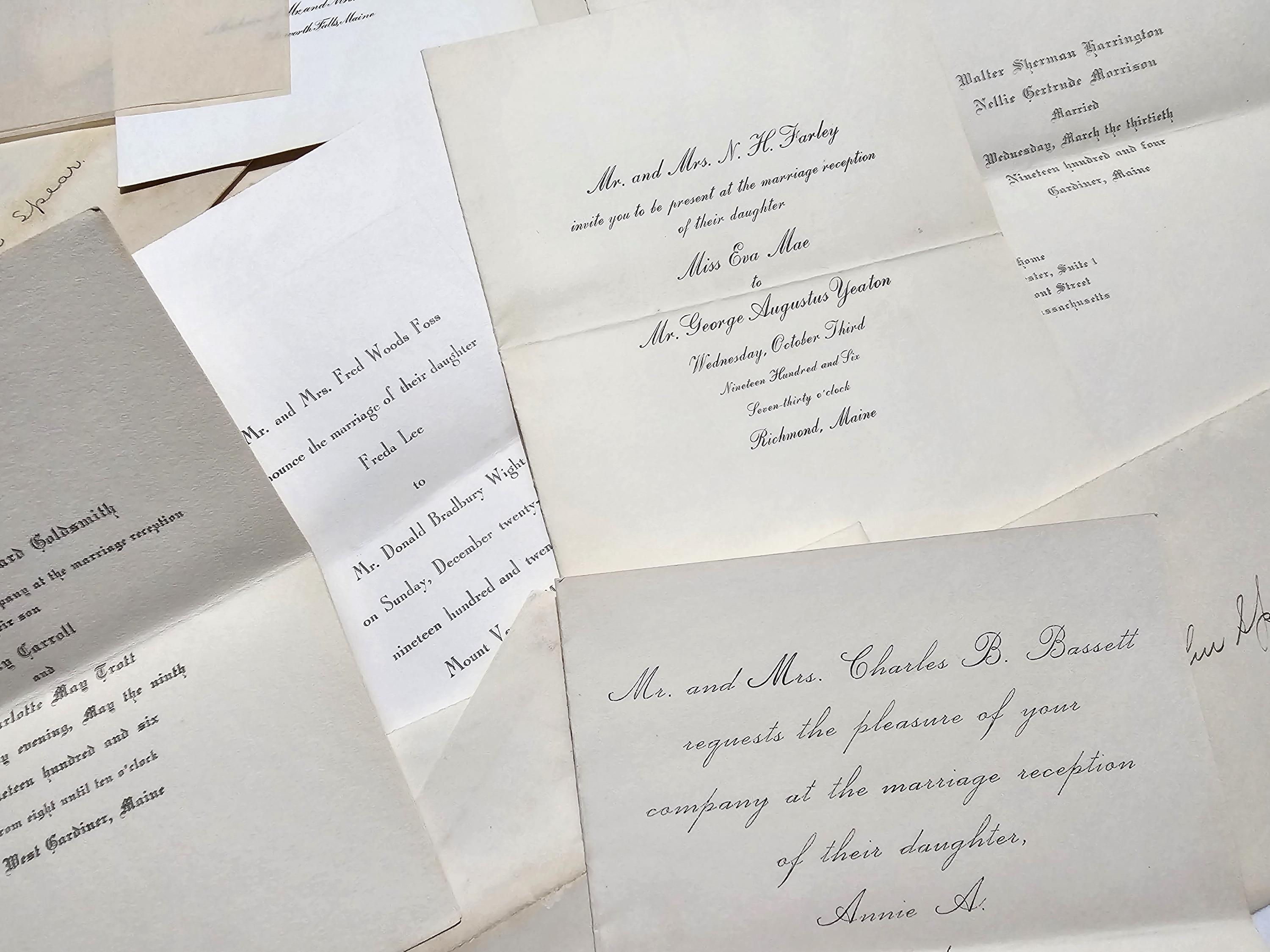 1900s Antique Wedding Reception Invitations TWO - Etsy
