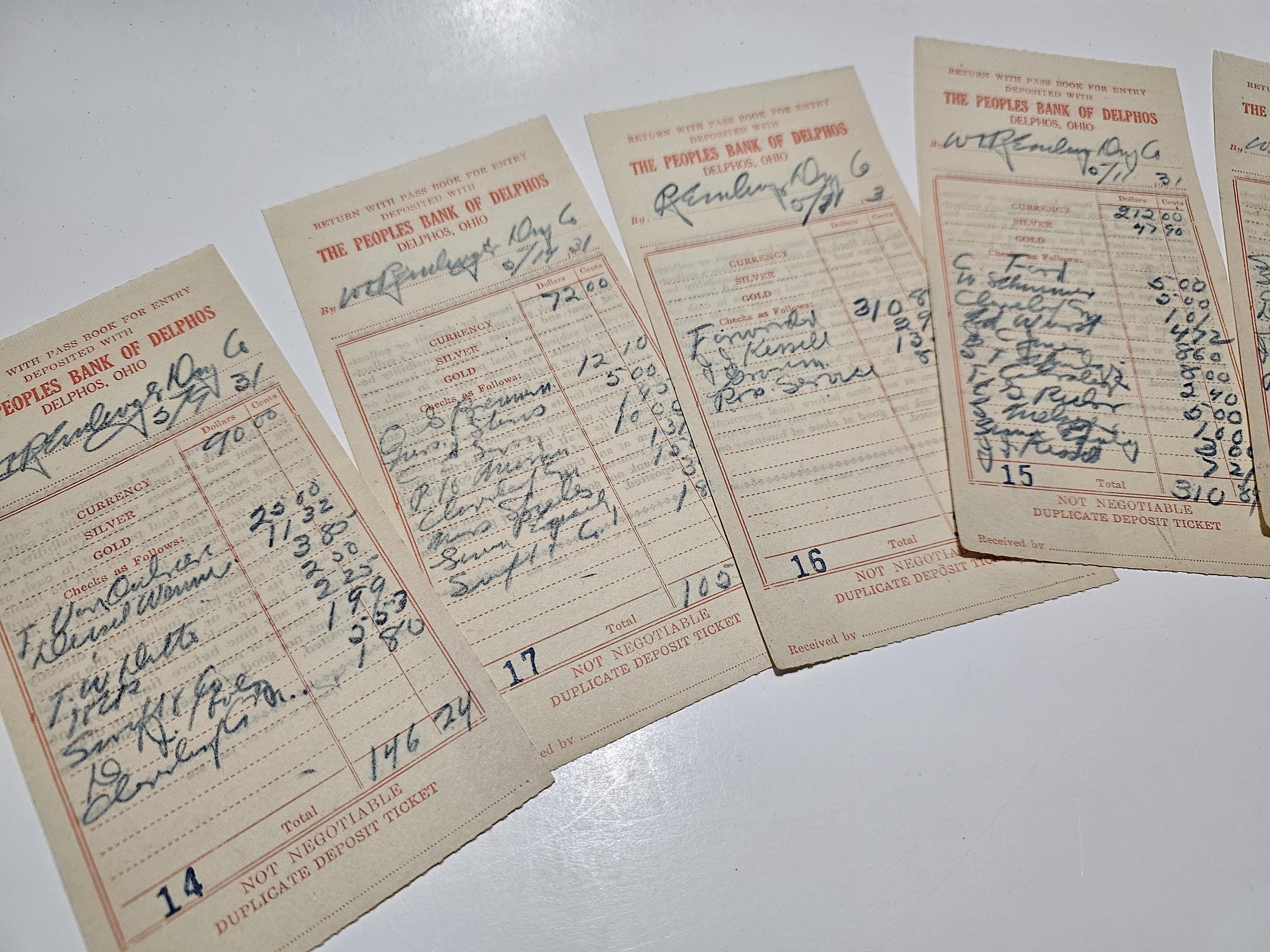 1931 Vintage Banking Receipts - 5 - Etsy