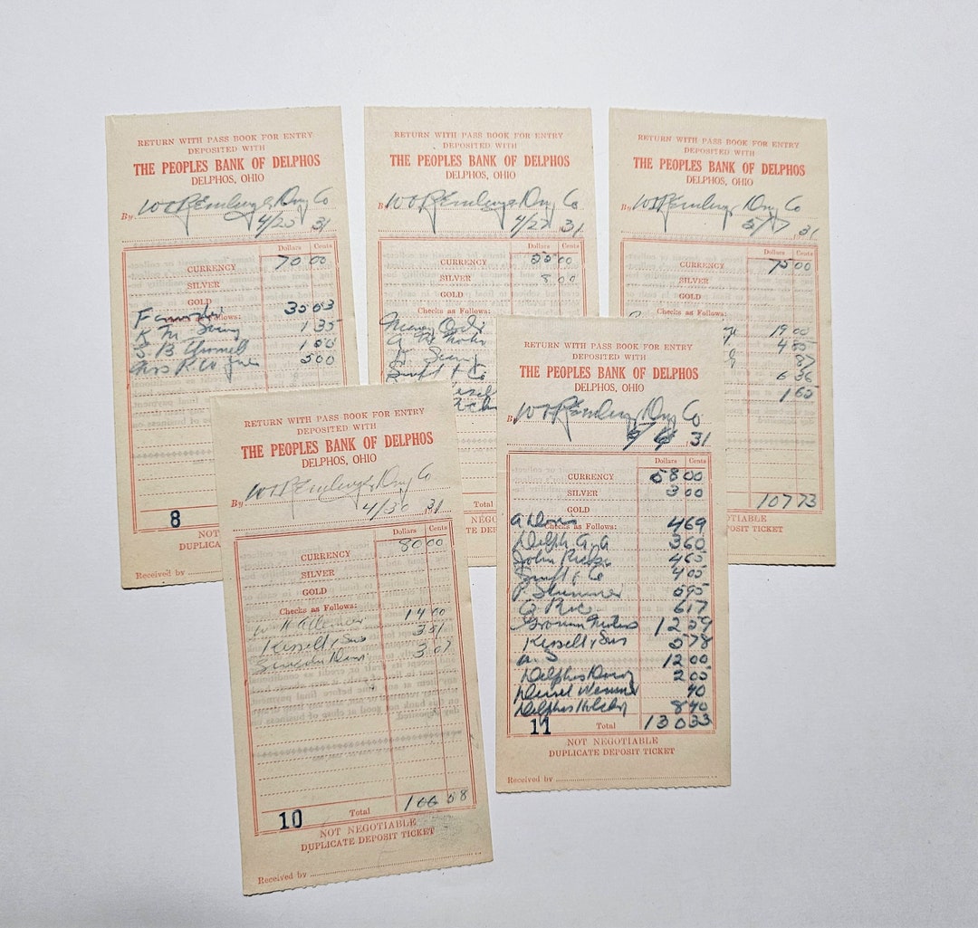 1931 Vintage Banking Receipts - 5 - Etsy