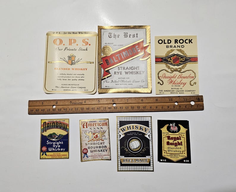 7 Vintage Whiskey Labels - Etsy
