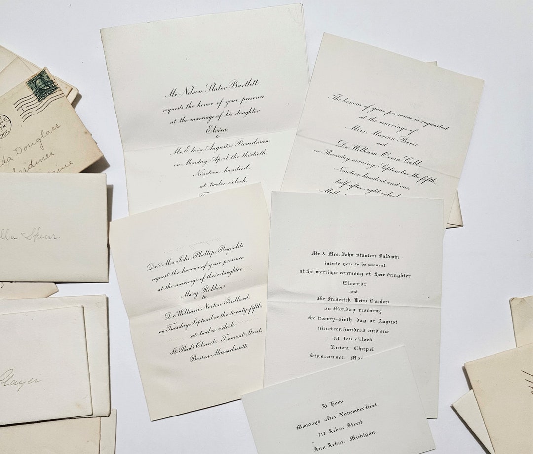 1900s THREE Antique Wedding Invitations - Etsy