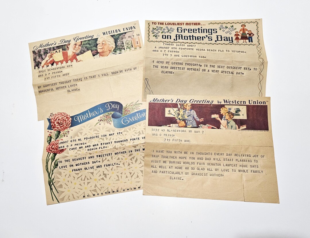 1950s Telegrams Mothers' Day Messages - Etsy