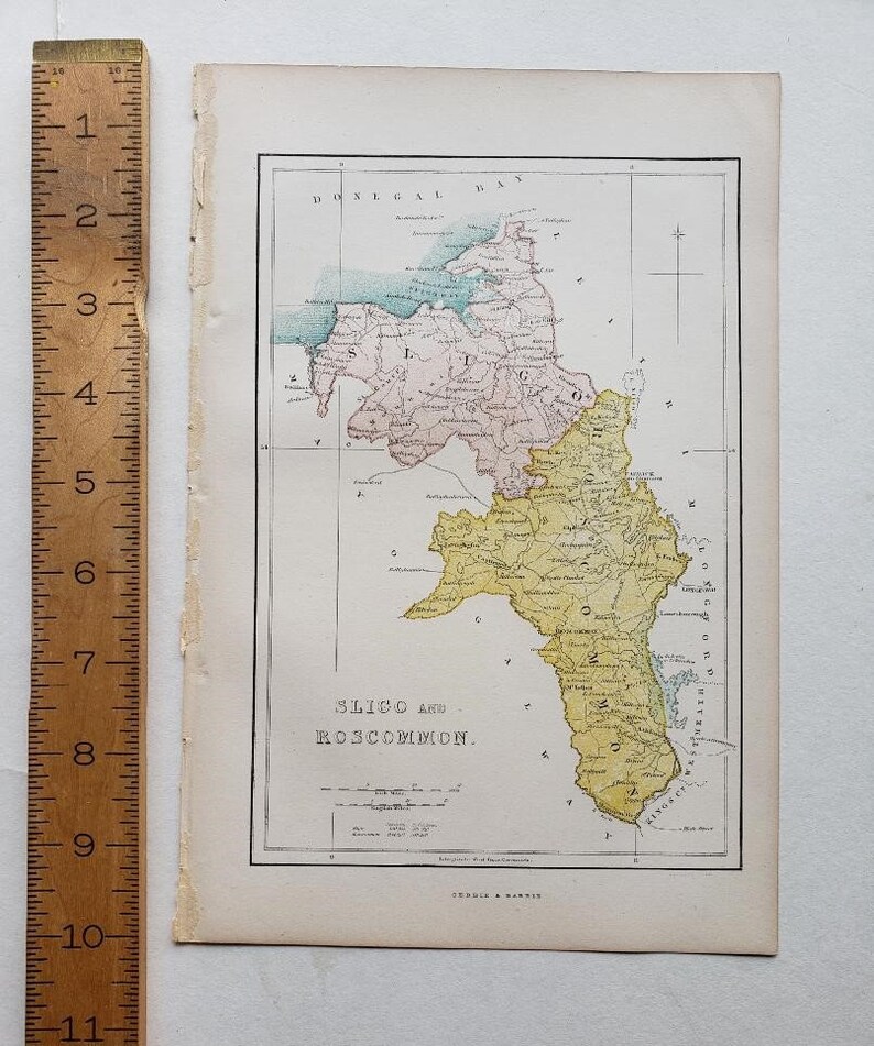 ONE Antique Ireland County Map 1900's | Etsy