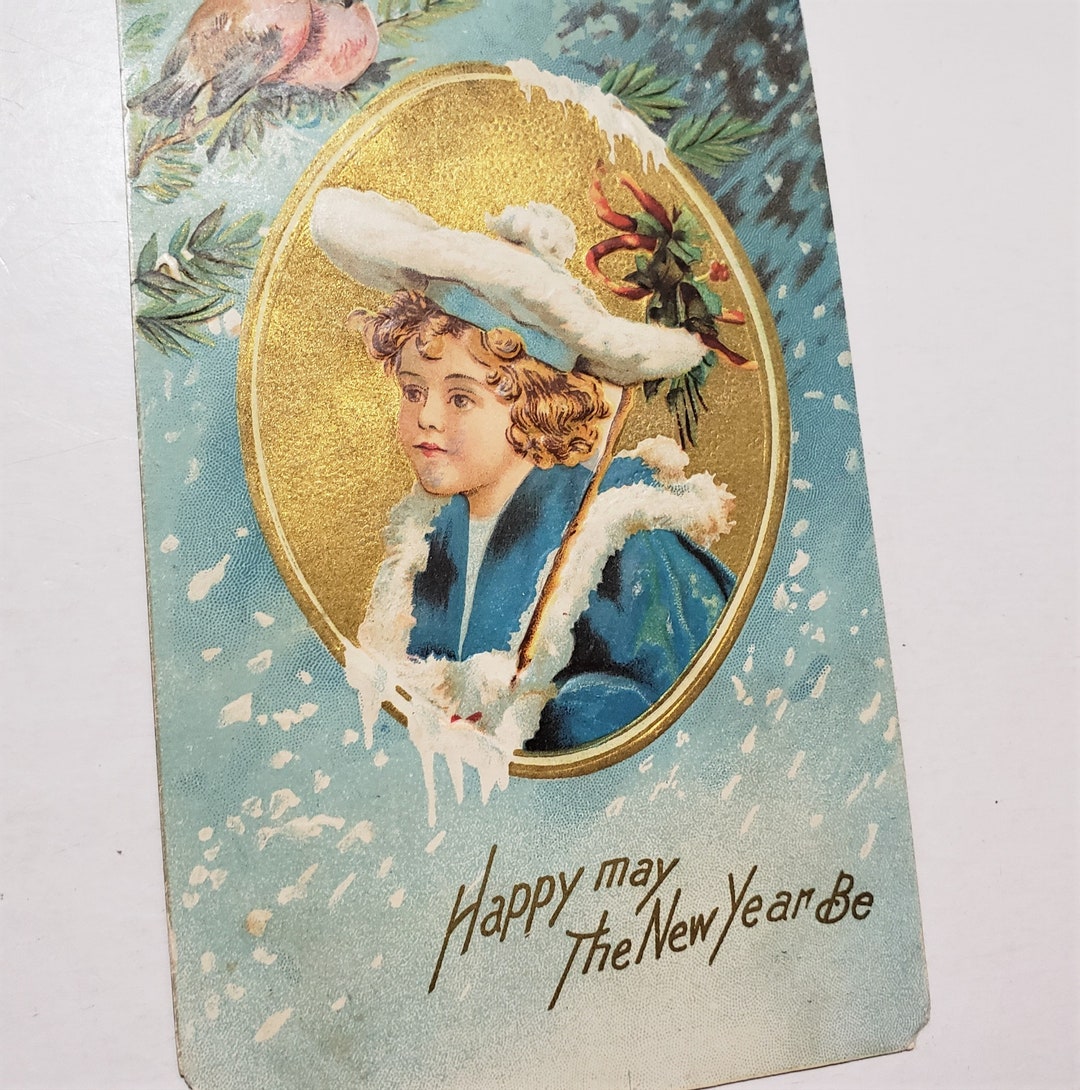 1907 January 1 - Happy May the New Year Be - Antique Postcard - Etsy